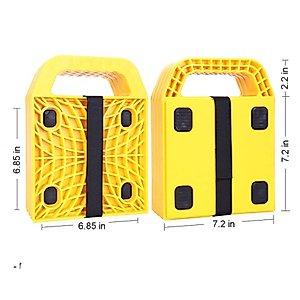 Homeon Wheels RV Jack Pads Camper Chock Blocks Trailer Leveling Jack Stabilizer Help Prevent Jacks from Sinking, 6.85" x 6.85" (4 Pack)