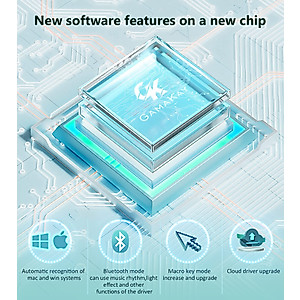 GK GAMAKAY GK75 75% RGB Transparent Gasket Mechanical Keyboard, Bluetooth/USB-C/2.4GHz 80 Keys Hot Swap Gateron Yellow Switch 2.0 KSA Profile PBT Keycaps Gaming Keyboard (Mint Green)