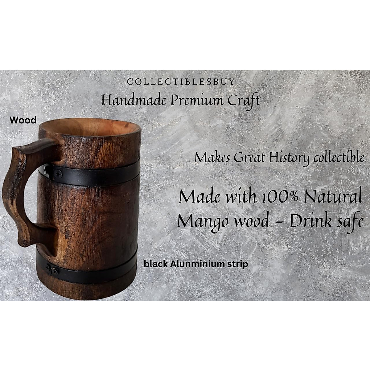 Vintage Handmade Brown Wooden Rustic Beer Mug Viking Wood Stein wood tankard coffee baverage party celebrational toast