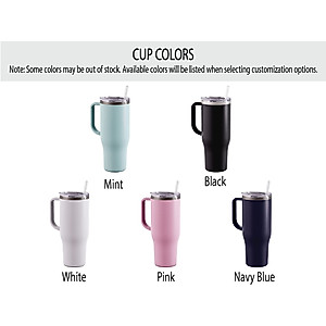 AVITO Personalized Baseball Tumbler - 40 oz Stainless Steel Tumbler With Handle - Laser Engraved - Umpire Gift, Team Gift, Baseball