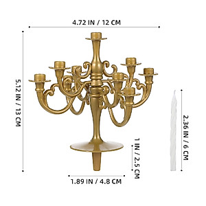 ifundom 2pcs Candle Holder Stand with 9Pcs Candle Vintage Candelabra Candlestick Cake Topper Gold Candlestick Holders Cake Toppers Ornaments for Wedding Birthday Party