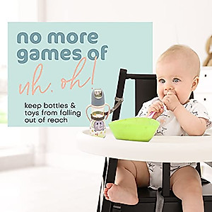 Baby Buddy Secure-A-Toy - Straps Toys, Teether, or Pacifiers to Strollers, Highchairs, Car Seats— Safety Leash With Adjustable Length to Keep Toys Sanitary & Clean, Pink/White 2 Count (Pack of 2)