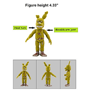 NA Toysvill FNAF Action Figures (Set of 6 pcs) | Inspired by Five Nights at Freddy’s Toys Figurines Set, Cake Toppers, Party Set, Collectible Toys for Kids, Height About 4 inches
