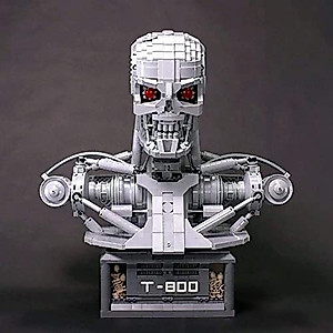 MOC Small Particle Building Block Set MOC-20570 T-800 Skeleton Bust, Creative Educational Building Bricks Kits Toy Model Compatible with L-e-g-o(3082PCS with PF)