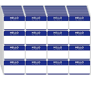 Zacool 160 Pcs Hello My Name is Stickers Blue Name Badge Labels, Peel Off Sticky Name Tag Stickers New Born Baby Name Sticker Personalized Nametags Labels for Themed Party School Ofice Home Clasroom