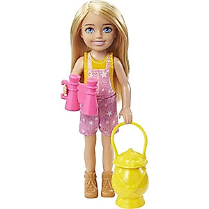 Barbie Doll and Accessories, It Takes Two “Malibu” Camping Doll with Pet Puppy and 10+ Accessories It Takes Two Camping Playset + Chelsea Doll (6 in, Blonde), Pet Owl, Sleeping Bag, Binocu