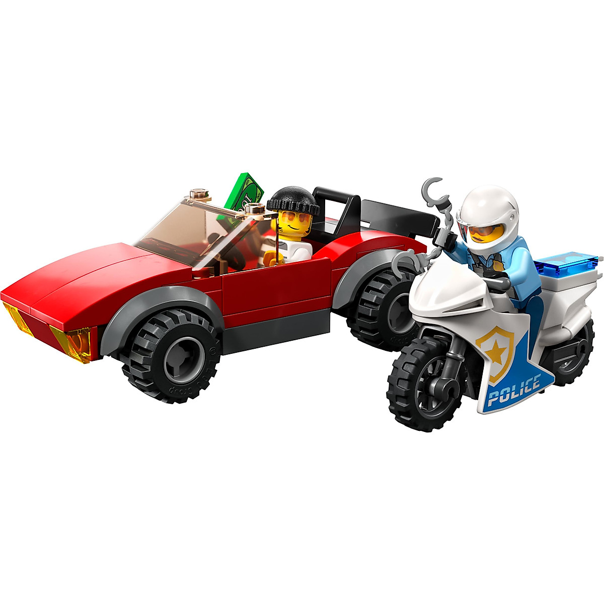 LEGO City Police Bike Car Chase 60392, Toy with Racing Vehicle & Motorbike Toys for 5 Plus Year Olds, Kids Gift Idea, Set featuring 2 Officer Minifigures