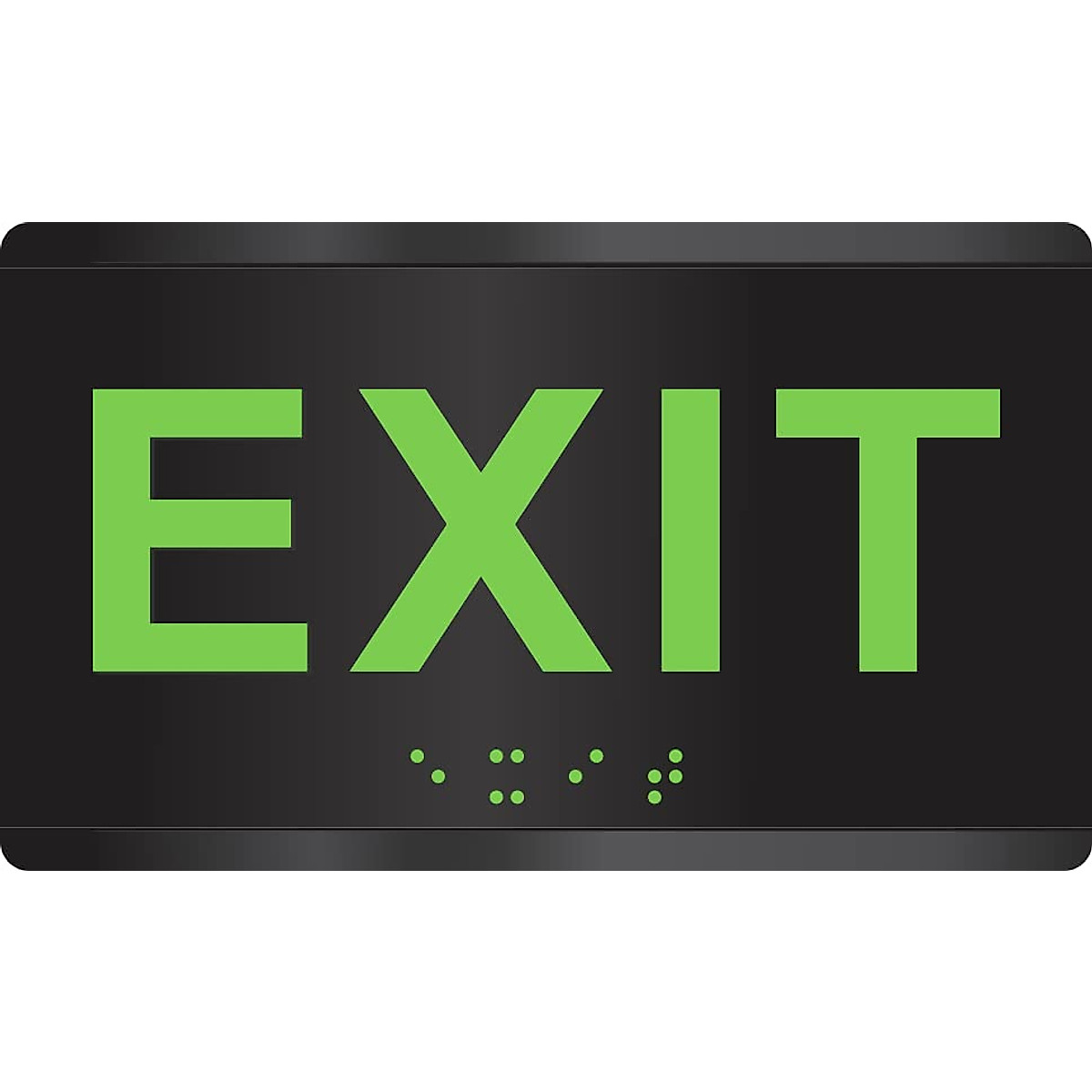 ADA Exit Sign (5" x 3" Aluminum) Tactile, Braille & Glow in the Dark | Made in USA |
