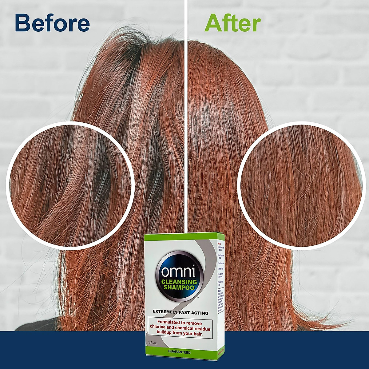 Omni Detoxifying Hair Cleansing Shampoo- Fast Acting Anti Residue Shampoo - Scalp Clarifying Formula for Dry Hair - Anti Chlorine Post Swim Shampoo, 1 Oz