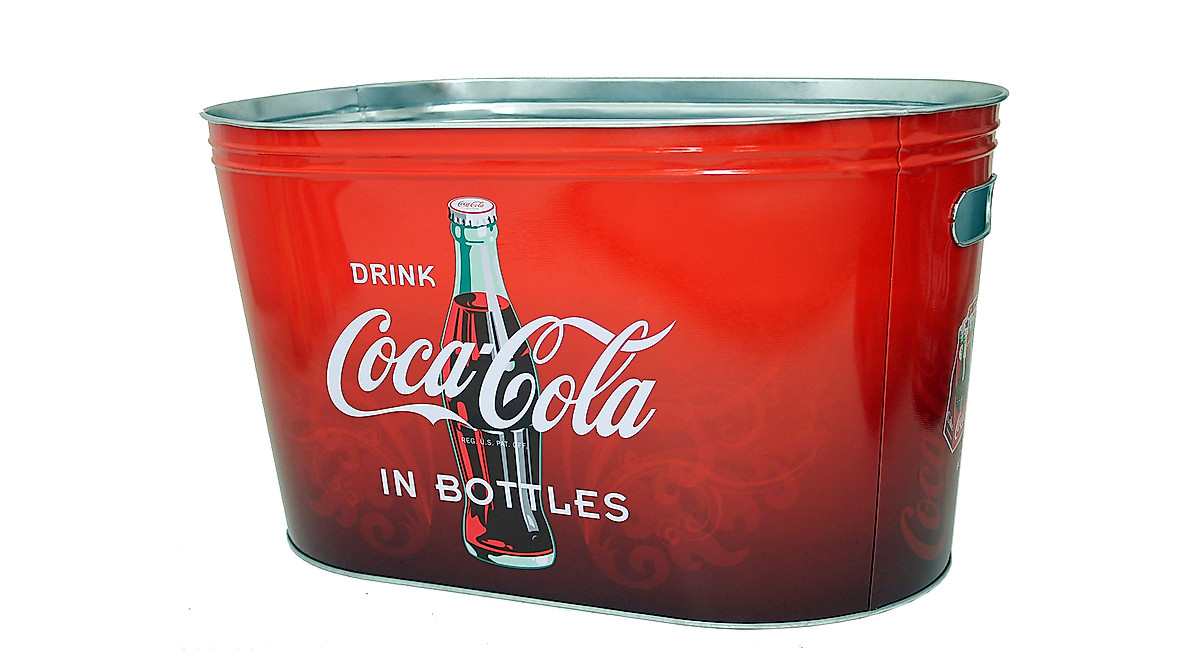 Coca Cola Large Galvanized Party Tub - Red with Handles | The Tin Box ...