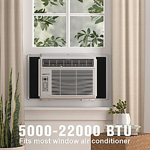 HOXHA Air Conditioner Foam Insulation Window Kit 2 Pack, AC Side Panels Kits, Air Conditioner Accessories Seal, 17 inch×9 inch ×7/8 inch (Black)