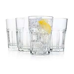 HISTORY COMPANY French Bistro Tempered Water Glass (All-Purpose Drinking Tumbler), 4-Piece Set (Gift Box Collection)