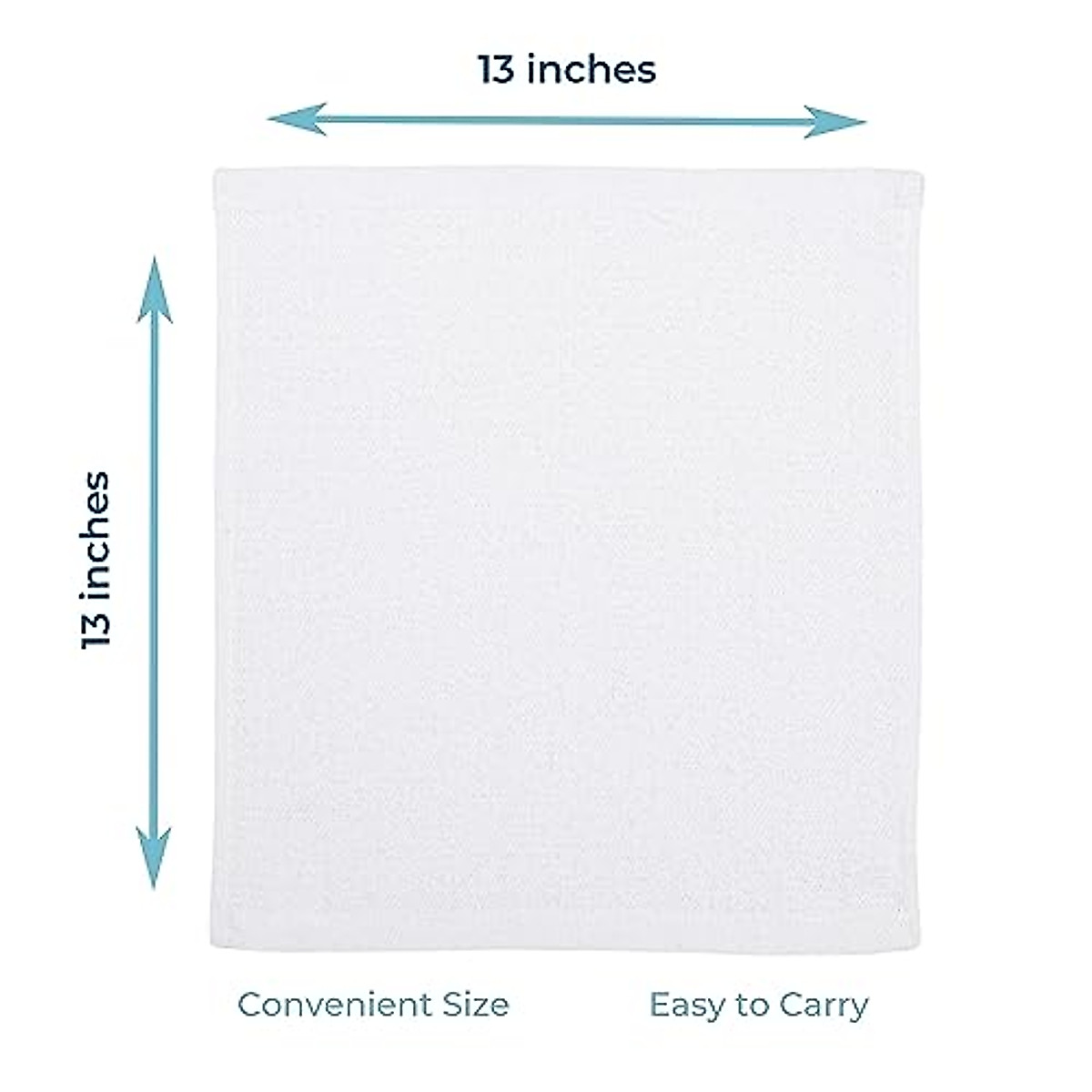 Looperry White Terry Cloth Rags (24 Pack) Commercial Grade 13x13 Lint Free Dish Cloth Multipurpose Cleaning Rags for Housekeeping, Car Wash. Absorbent & Reusable Bar Mop Towels for Kitchen Cotton