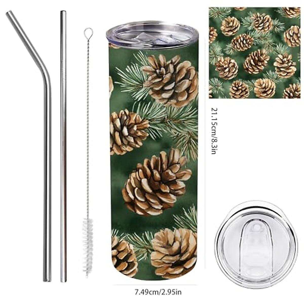 Medpol rustic christmas theme insulated tumblers coffee cup Gift，rustic christmas theme Drinking Glasses-Tea Cup-Coffee Mug tumbler with lid and straw 20 oz insulated tumbler cups