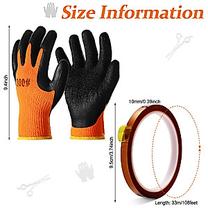 Honeydak 2 Pairs Heat Resistant Gloves Heat Transfer Gloves for Sublimation with 2 Rolls High Temperature Thermal Tape