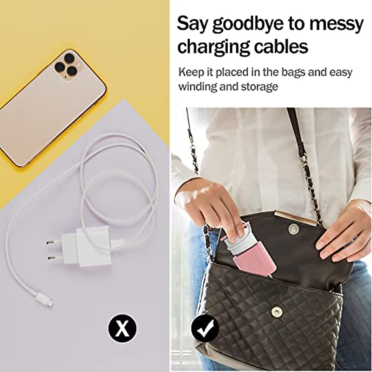 4PCS Silicone Charger Protector, Charger Winder Compatible with Apple 20W/18W Chargers for Travel and Cable Storage