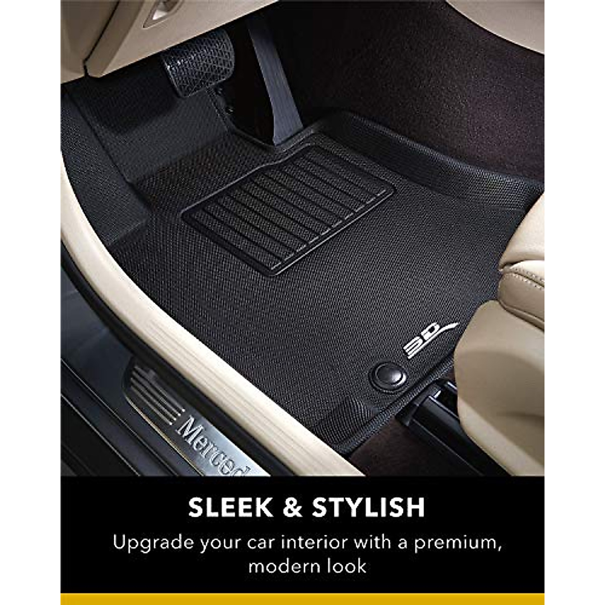 3D MAXpider Custom Fit Kagu Floor Mat (Black) Compatible with Volvo S60/V60 Hybrid 2019-2023 - Second Row