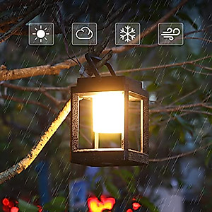 Solar Lantern Outdoor Waterproof with USB, Rechargeable LED Indoor Outdoor Table Lamp, 3-Level Brightness Portable Solar Camping Lanterns, Touch Control NightLight for Patio/Bedroom/Reading/Walking
