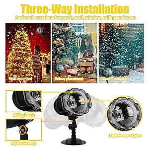 EFOBO Christmas Snowfall Projector Lights, White Snow Lights with Remote Control, Indoor Outdoor for Halloween Xmas Party Wedding Garden Landscape Decoration