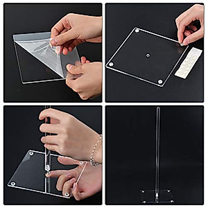 FOCCTS 4 Packs Clear Acrylic Donut Stands, Donut Bar Stand For Wedding Birthday Party, Clear Bagels Doughnut Holder, Non-slip Doughnut Stand Tower with Three Sizes 9'' 12'' 15''