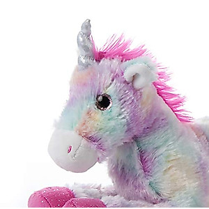 The Petting Zoo, Unicorn Stuffed Animal Plush Toy, Unicorn Gifts for Girls, Pastel Tie Dye Rainbow Unicorn with Silver Sparkly Horn, 14 inches