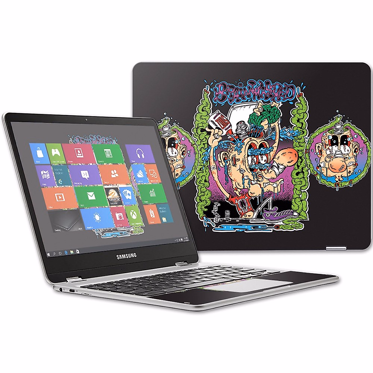 MightySkins Skin Compatible with Samsung Chromebook Plus 12.3"(2017 - Brainwashed | Protective, Durable, and Unique Vinyl Decal wrap Cover | Easy to Apply, Remove, and Change Styles | Made in The USA