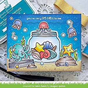 Lawn Fawn Clear Stamp & Die Set - How You Bean? Seashell Add-On - Two Item Bundle