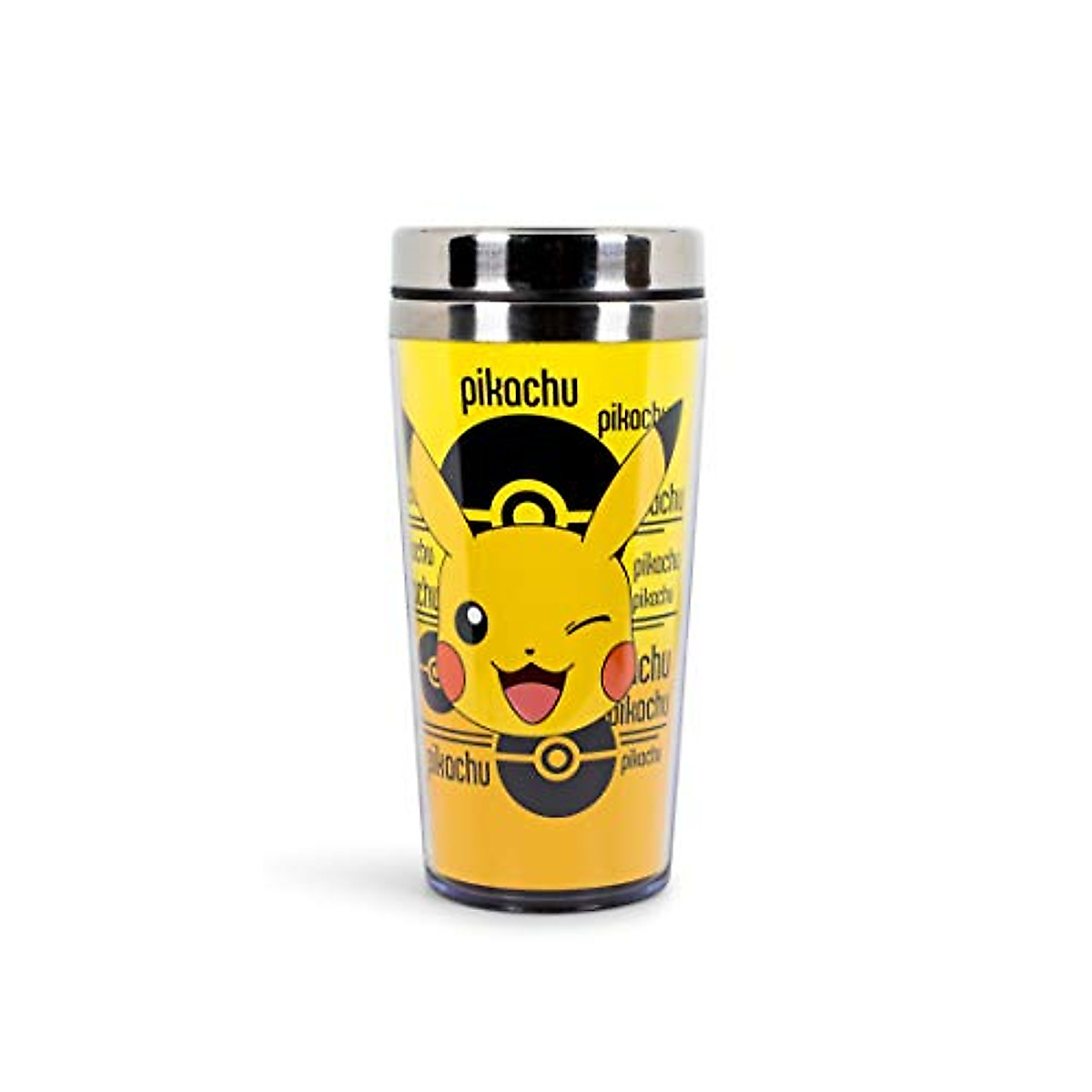 Pokemon Pikachu Travel Mug With Stainless Steel Lid, 16 Ounces