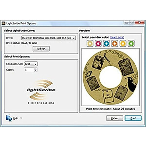 LightScribe, CD-R, 80MIN, 700MB, 52X, Gold Surface, 30/Pack, Spindle, Sold as 1 Package