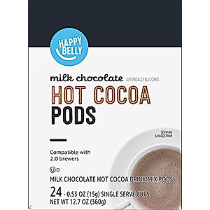 Amazon Brand - Happy Belly Hot Cocoa Pods, Milk Chocolate, 24 Count, Pack of 1