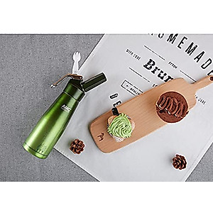 Professional Whipper Maker, Aluminum Whipped Dispenser & 2 Holders with 3 Decorating Nnozzles Leak Proof-use 8 Gram Cream Chargers,1 Pint, 500ml(Not Included)