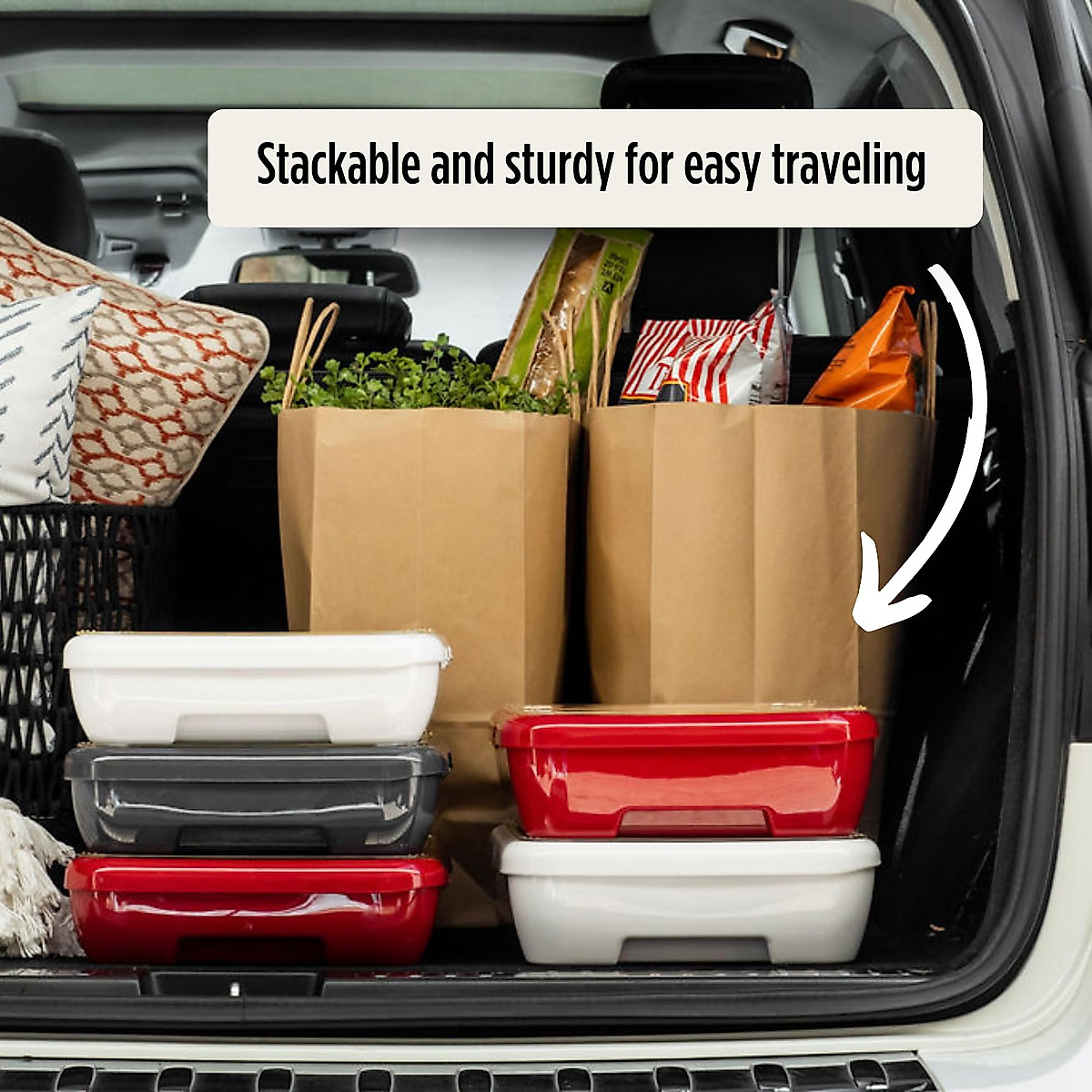 Fancy Panz, Serving Tray for Food, Made in the USA Foil Pan Carrier, Stackable Aluminum Pan Holders, 9x13x2 Cake Pan Travel Casserole Carrier With 1 Disposable Foil Pan & Serving Spoon, Marble