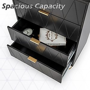 UEV 4 Drawer Dresser,Chest of Drawers,Wooden Dresser with 4 Metal Legs,Tall Dresser with Anti-Tipping Device,Dresser Set for Bedroom,Living Room (Black)
