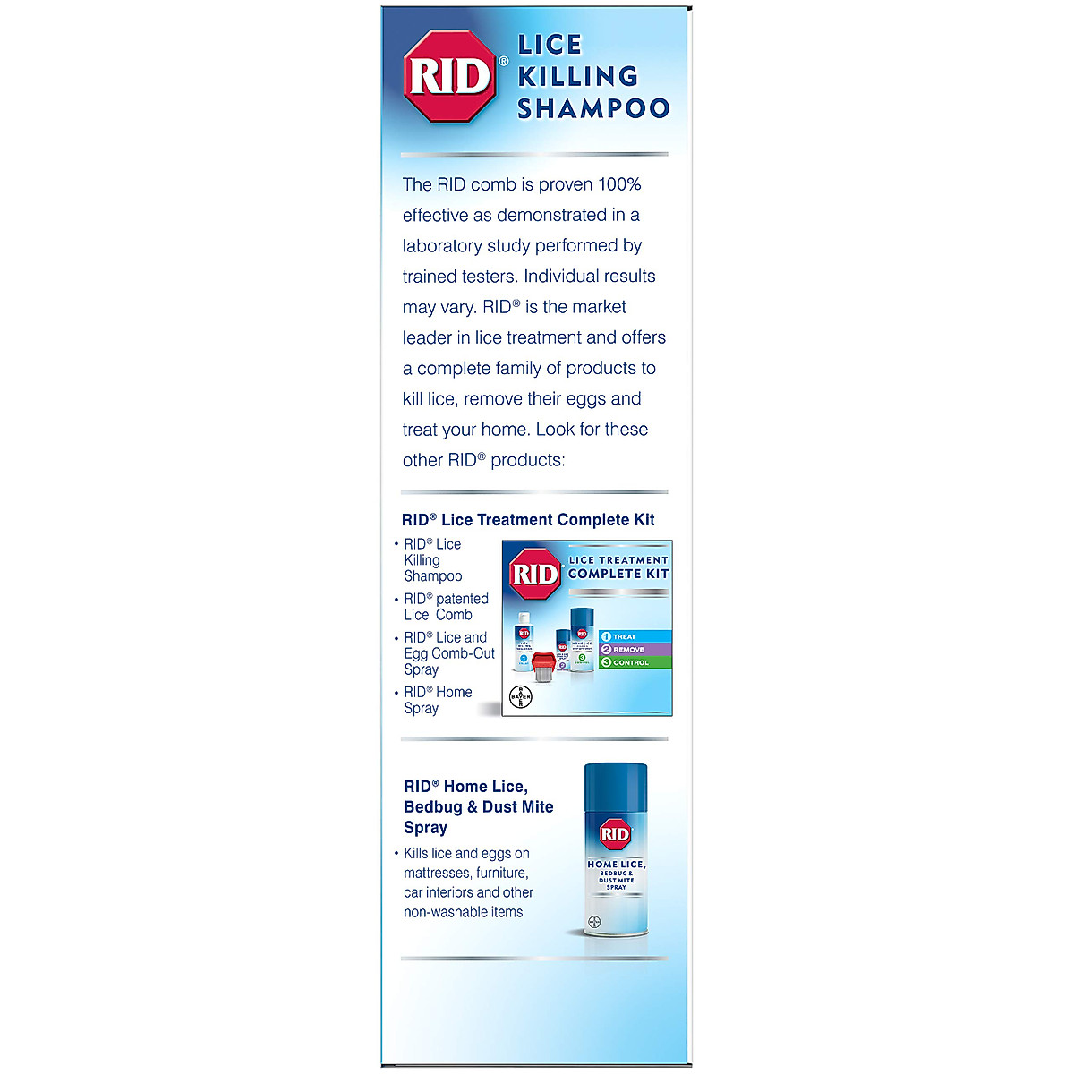 Rid Lice Killing Shampoo contains Nit Comb Bottle 8 Ounce, 1 Count