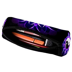 Bright Lotus Yin Yang Symbol Pencil Bag Pen Case Stationary Case Pencil Pouch Desk Organizer Makeup Cosmetic Bag for School Office