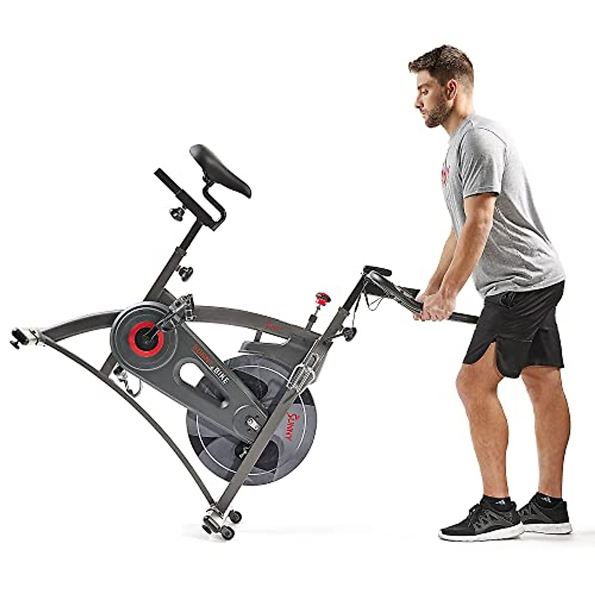 Sunny Health & Fitness Endurance Premium Magnetic Resistance Interactive Indoor Cycling Exercise Bike with Exclusive SunnyFit® App Enhanced Bluetooth Connectivity - SF-B1877SMART Gray