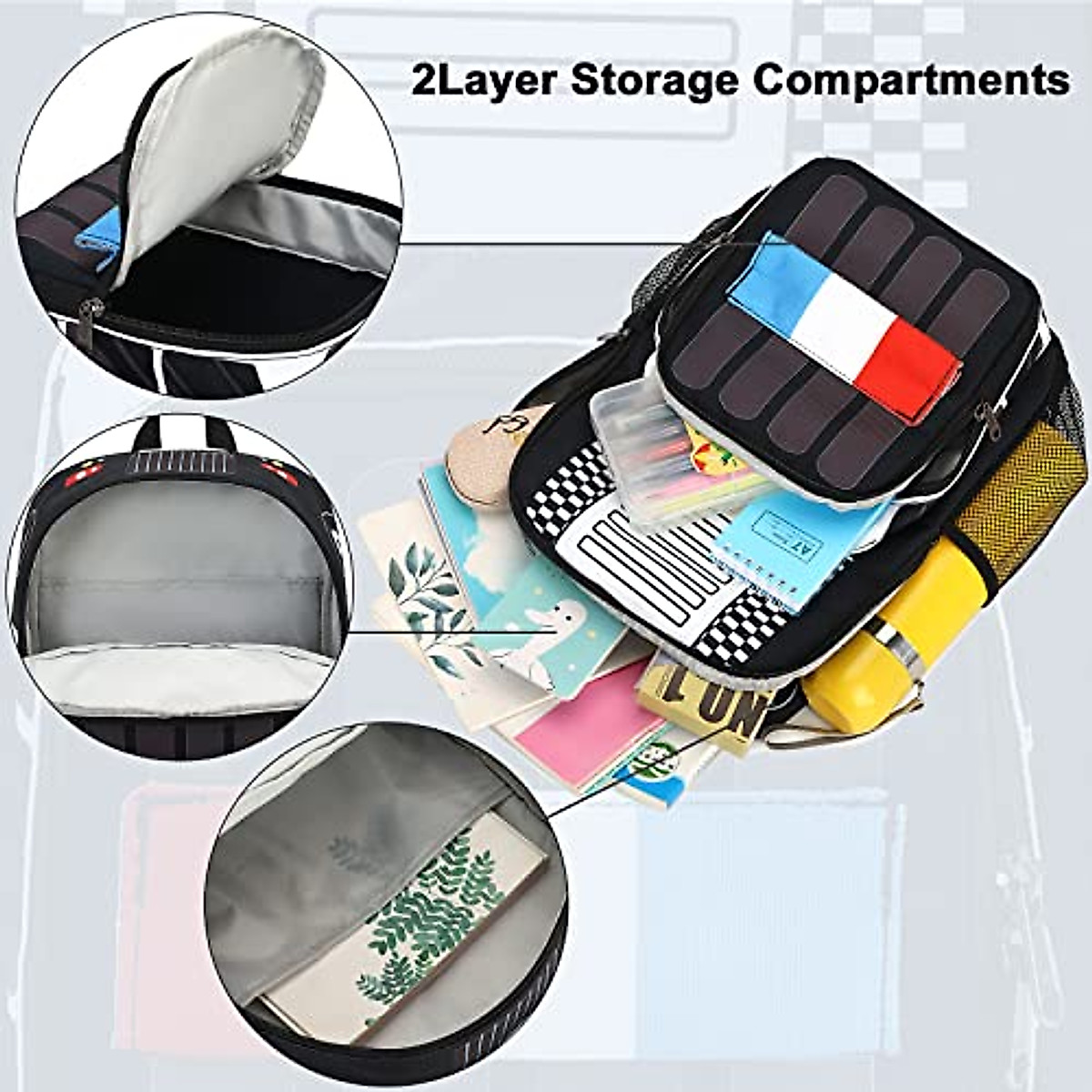 LEDAOU Toddler Kids Backpack for Boys Girls Dinosaur Preschool Kindergarten School Backpack Bookbag School Bag with Chest Strap (Police Car Black)