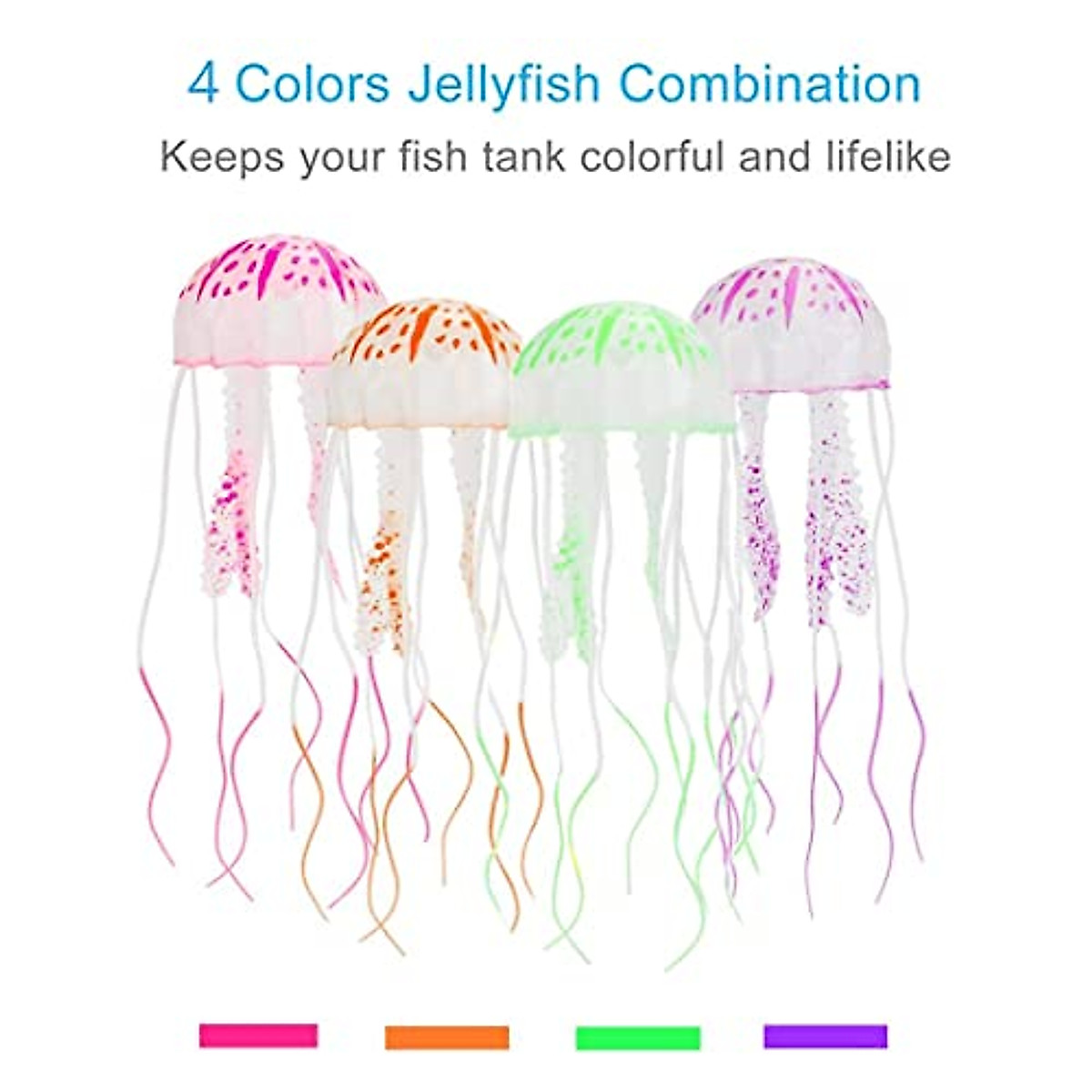 yahukeny 10 Pieces Artificial Glowing Fish Tank Decorations Silicone Resin Fluorescent Floating Jellyfish Simulation Coral Mushroom Fake Lion Fish Landscape Accessories for Aquarium Household Office