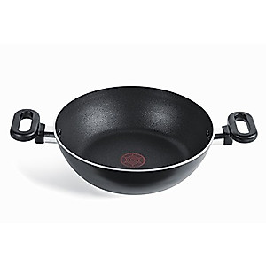 Tefal Non-Stick Kadai Curry Pan Madras Collection, Aluminium, Black, 26 cm
