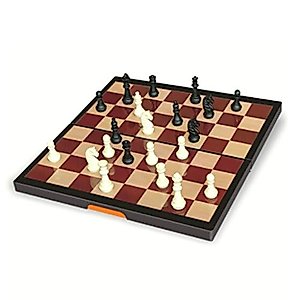 THPT Magnet Chess Portable Folding Magnetic Chess Set Black and White for Game Training and Teaching Entry Chess Board Games (Color : Black and White, Size : CH)