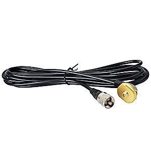 TWAYRDIO NMO Antenna Mount, 3/8" Hole Mount with 13ft Low Loss RG58 Coaxial Cable PL259 Plug for NMO Installation HF VHF UHF CB Radio Antenna