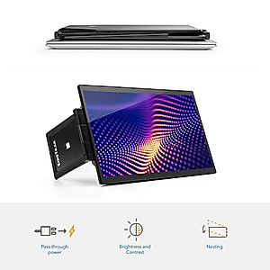 SideTrak Swivel Pro Triple 13.3" Ultra Slim Attachable Portable Monitor, FHD IPS 1080p Laptop Screens with Kickstand + Unique Patented Swivel Hinge, for Mac, PC, and Chromebook, USB-C Port Connection