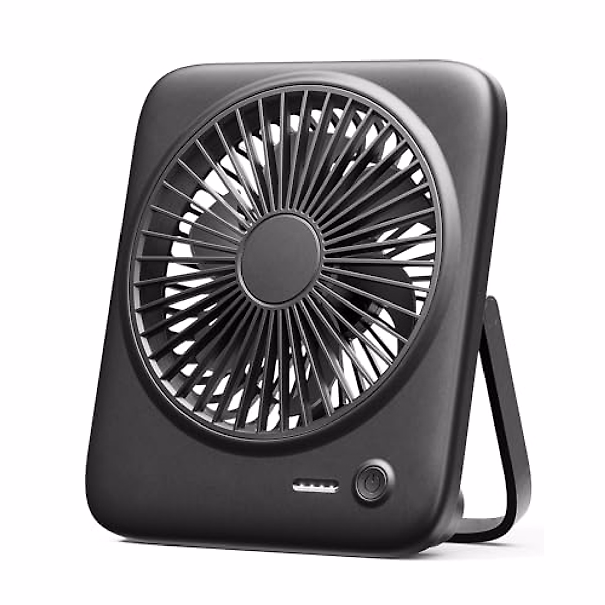Otlonpe Desk Fan Rechargeable Portable Fan, 4000mAh Battery Operated Personal Silent Table Fan, 6.5 Inch Small Travel Fan with Power Bank, 4 Speeds Desktop Fan for Bedroom Home Office Outdoor, Black