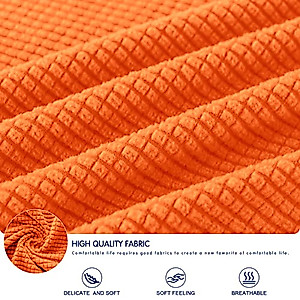 subrtex Stretch Cushion Cover Soft Sofa Seat Slipcover Spandex Chair Couch Cover Suitable for 1-2-3 Seaters Replacement for Furniture Protector(Orange,Medium)