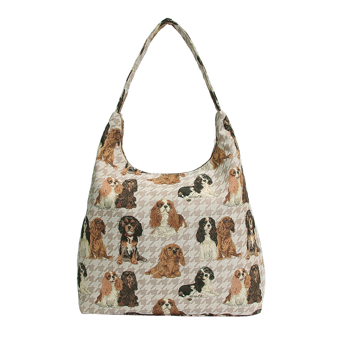 Signare Tapestry Hobo Shoulder bag Slouch Purse For Women with Cavalier King Charles Spaniel Dog Design (HOBO-KGCS)