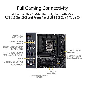 ASUS TUF GAMING B760M-PLUS WIFI D4 Intel(13th and 12th Gen)LGA 1700 mATX motherboard,PCIe 5.0,2xPCIe 4.0 M.2 slots,DDR4,WiFi 6,2.5Gb LAN,USB 3.2 Gen 2x2 Type-C,front USB 3.2 Type-C,Thunderbolt (USB4®)