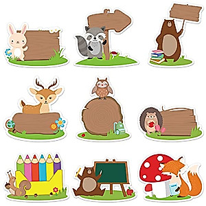 45 Pieces Woodland Animal Friends Cutout, Woodland Creatures Forest Classroom Decoration for Bulletin Board Classroom School Jungle Animals Baby Shower Theme Party Supplies