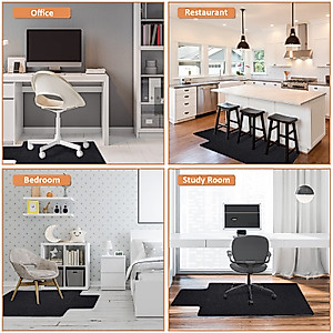 HomeMall Hardwood and Tile Floor Office Chair Mat, 48"x36" Computer Gaming Rolling Chair Mat, Non-Slip Low-Pile Floor Protector, Under Desk Rug for Rolling Chair, Black