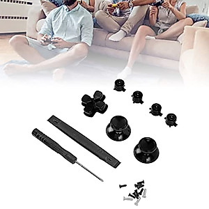 Game Controller Buttons Replacement Kit, Practical Concave and Convex Design D Pad Replacements Kits Comfortable Reduce Thumb Fatigue for Game Controller (Black)