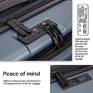 COOLIFE Luggage Suitcase Piece Set Carry On ABS+PC Spinner Trolley with pocket Compartmnet Weekend Bag (Sakura pink, 20in(carry on))